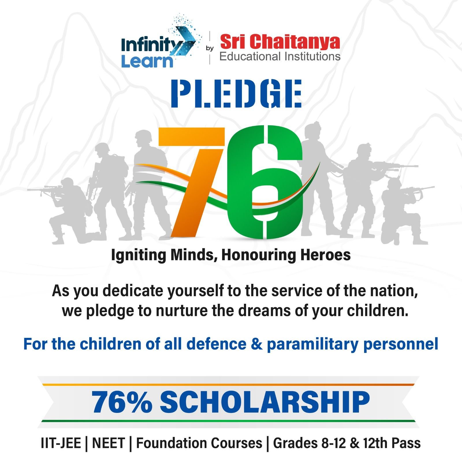 Igniting Minds and Saluting Bravery: Infinity Learn's Pledge 76 ...
